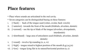 Distinctive features of language. Phonological theory | PPT