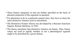 Distinctive features of language. Phonological theory | PPT