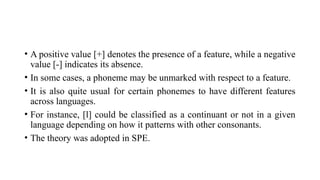 Distinctive features of language. Phonological theory | PPT