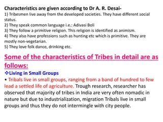 Distinctive features and concentration of indian tribal communities | PPT