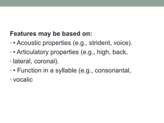 Distinctive feature ( yahya choy ) | PPTX