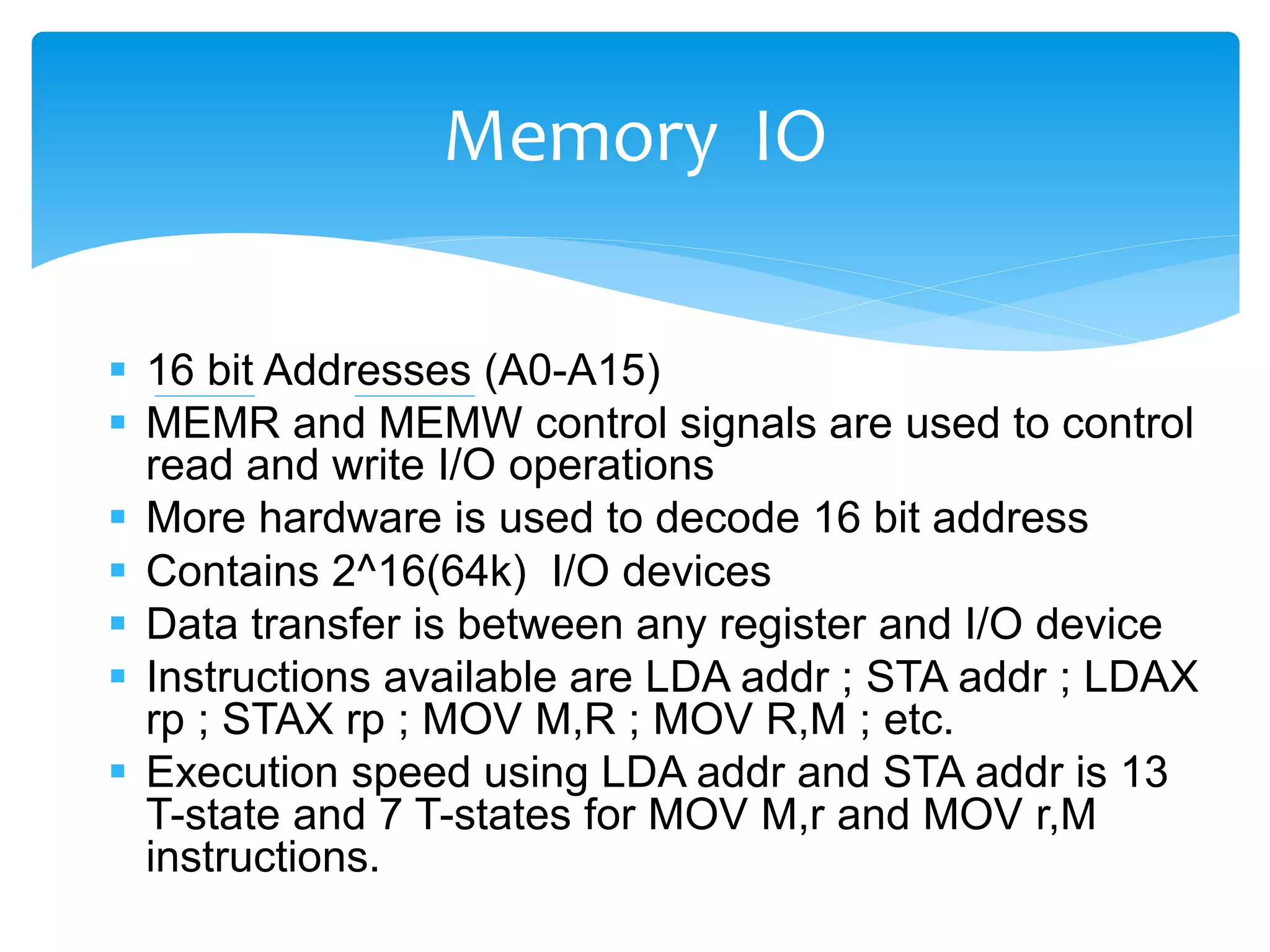 Distinguish between memory io and peripheral io | PPTX