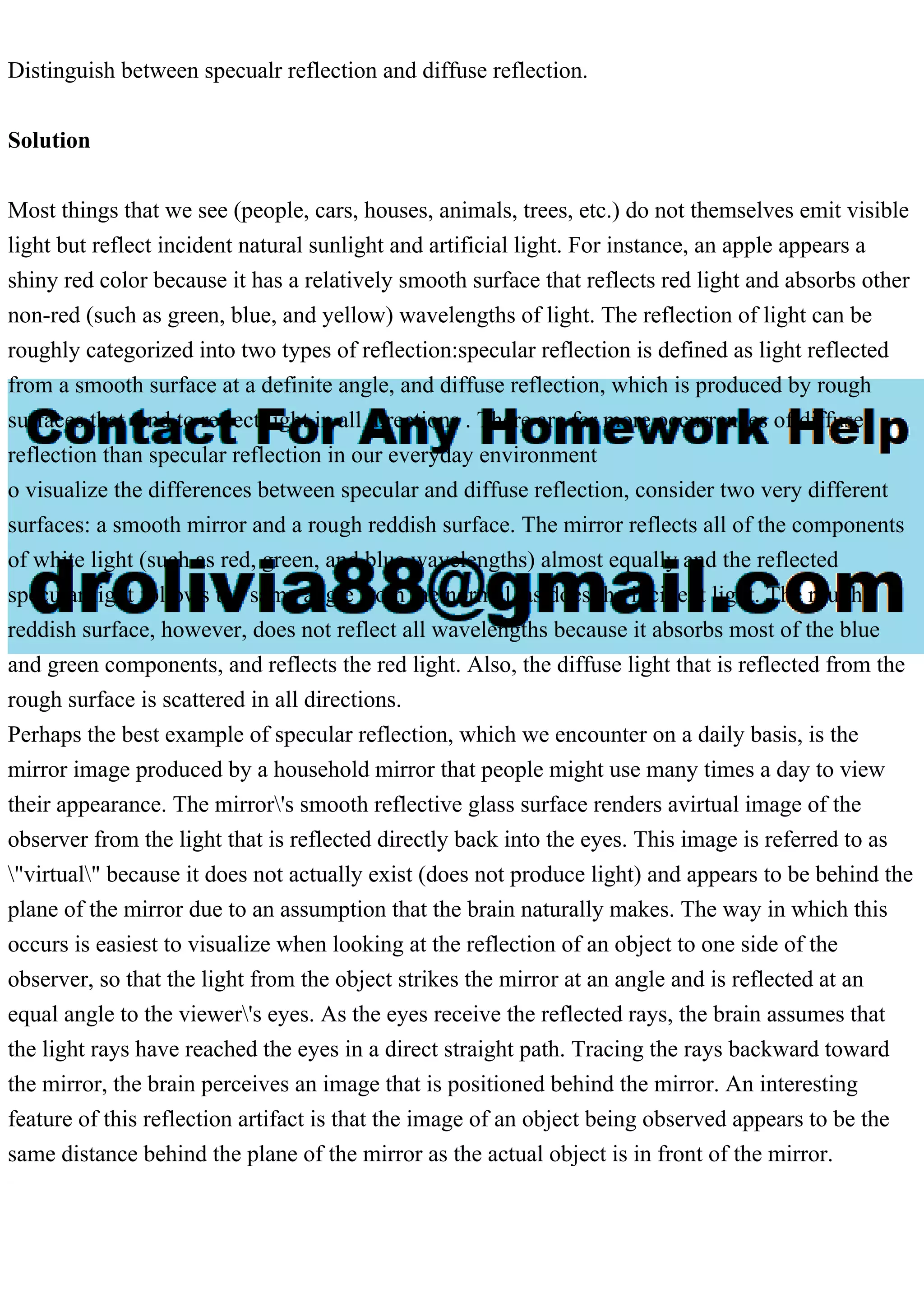 Distinguish between specualr reflection and diffuse reflection.S.pdf
