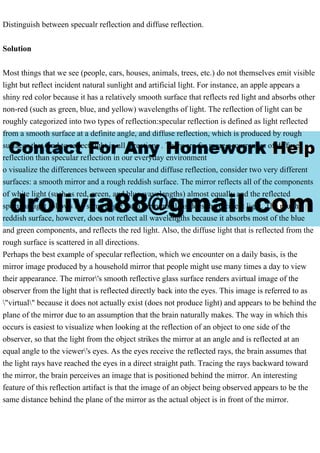 Distinguish between specualr reflection and diffuse reflection.S.pdf