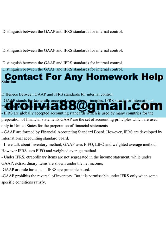 Distinguish between the GAAP and IFRS standards for internal .pdf