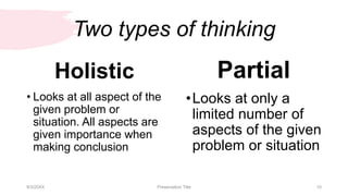 distinguished holistic from a partial point of view lesson 1.pptx