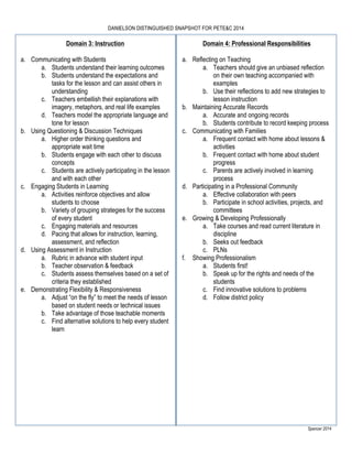 Danielson Distinguished Snapshot PETEC2014 | PDF