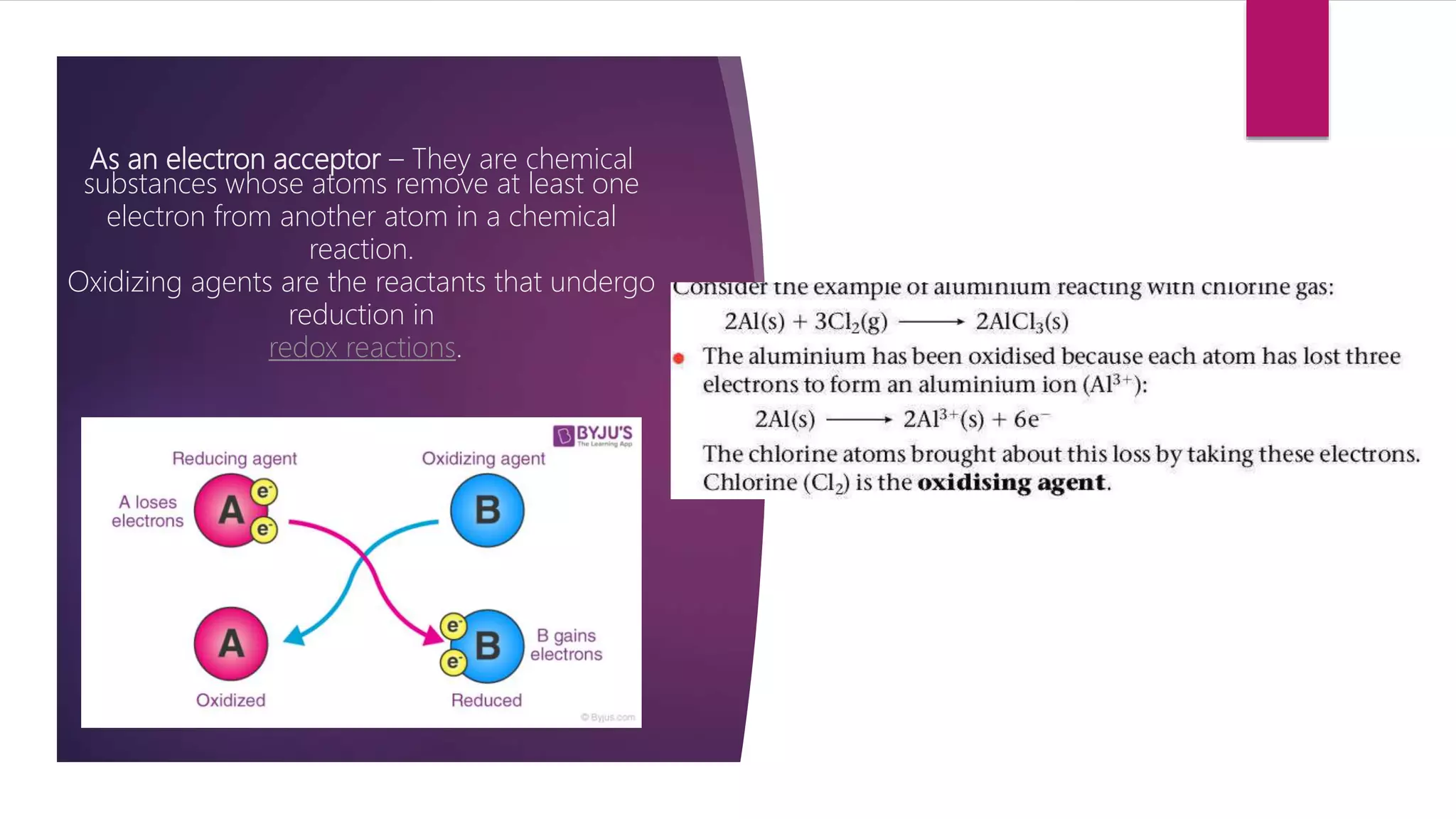 Distinguishing between oxidizing and reducing agents | PPTX