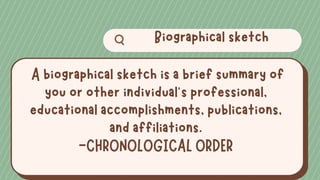 DISTINGUISHING CAPSULE BIOGRAPHY FROM BIOGRAPHICAL SKETCH [Autosaved ...