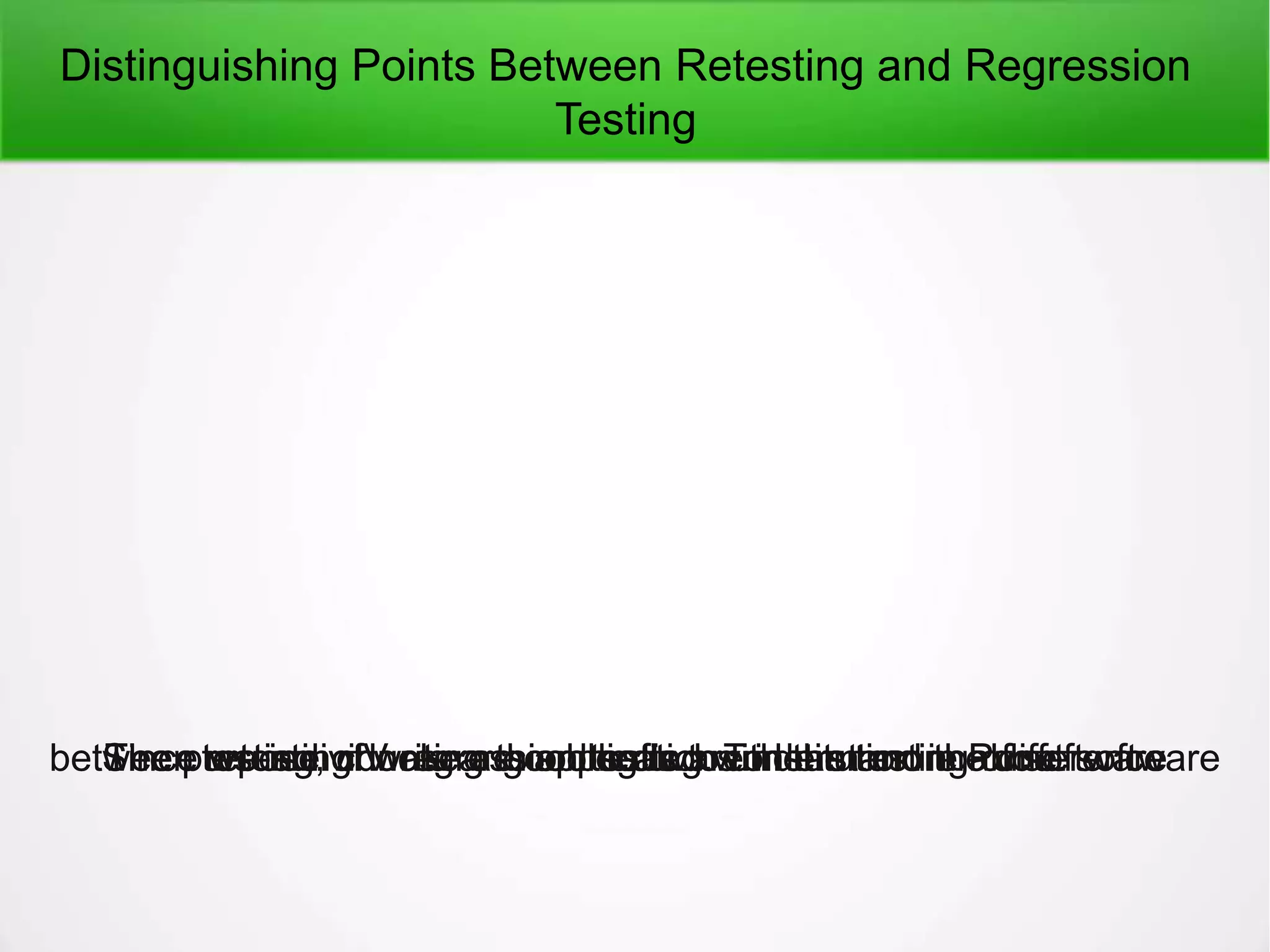 Distinguishing points between retesting and regression testing | PPT ...