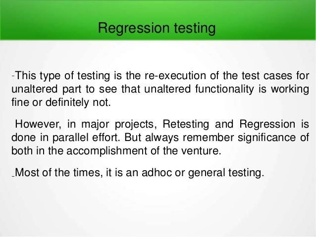 Distinguishing points between retesting and regression testing