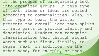 Distinguishing Text- Types According to Purpose Day 1.pptx | Nutrition | Healthy Living