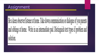 Distinguish text types according to purpose and language features | PPTX