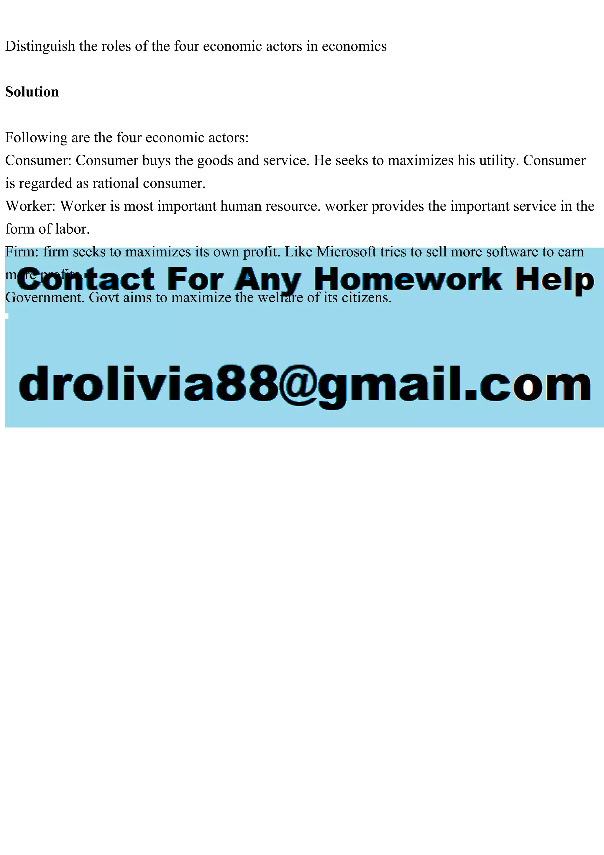 Distinguish the roles of the four economic actors in economicsSo.pdf