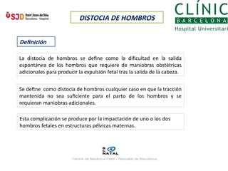 distocia de hombro. Parto distocico maniobras | PPTX
