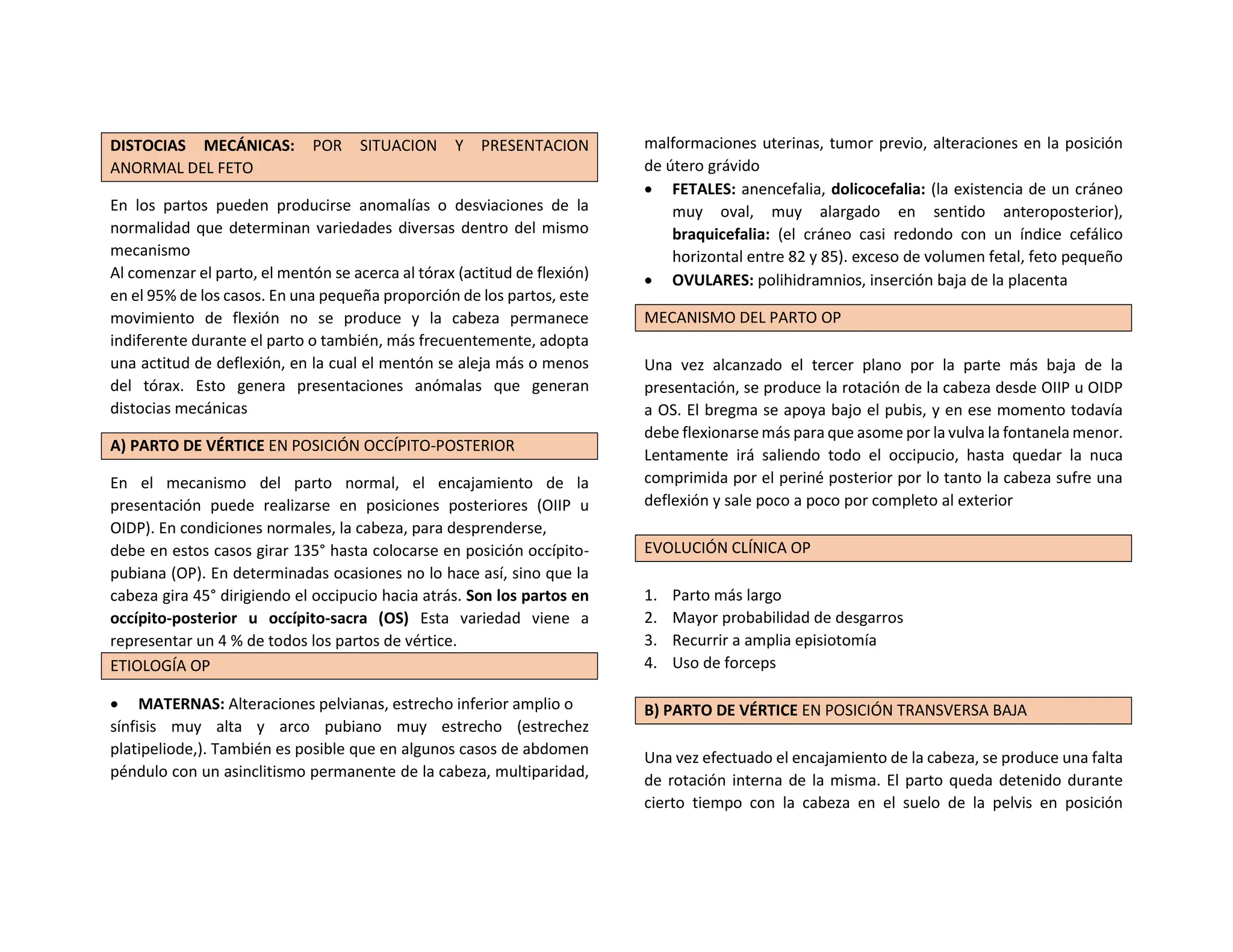 DISTOCIAS MECÁNICAS. Para licenciados docx | DOCX