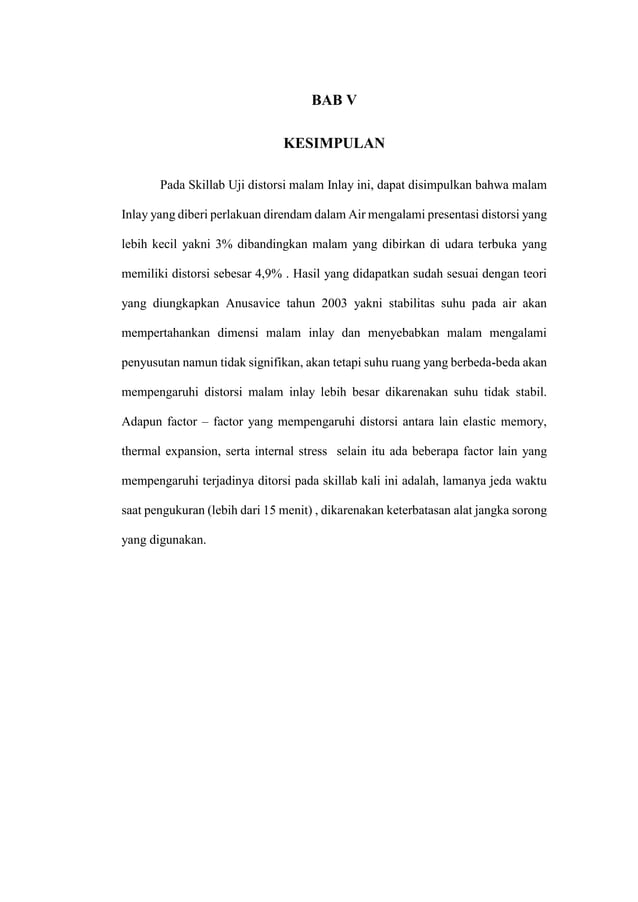 DISTORSI MALAM INLAY (INLAY WAX) | PDF