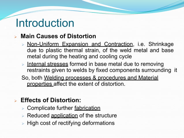 Distortion & control in welding parameters.pptx