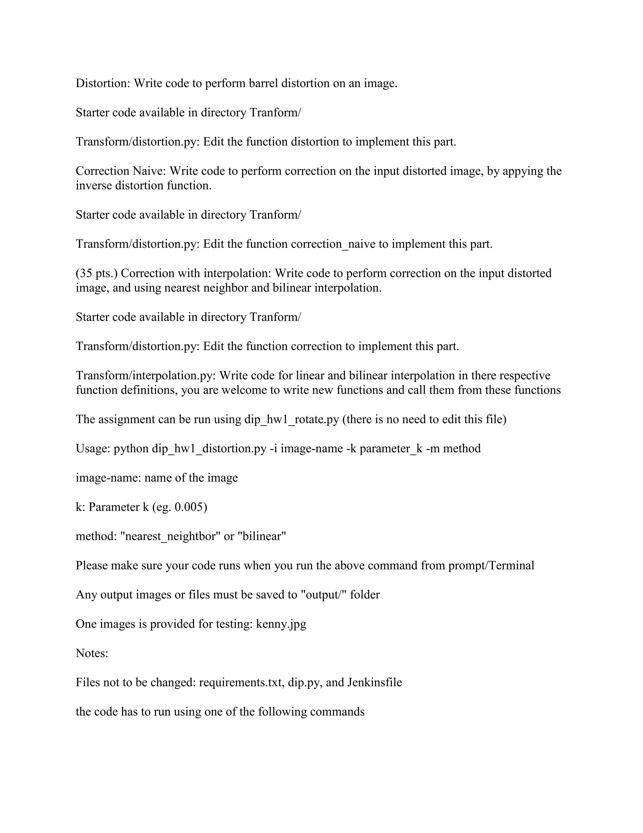 Distortion- Write code to perform barrel distortion on an image- Start.docx