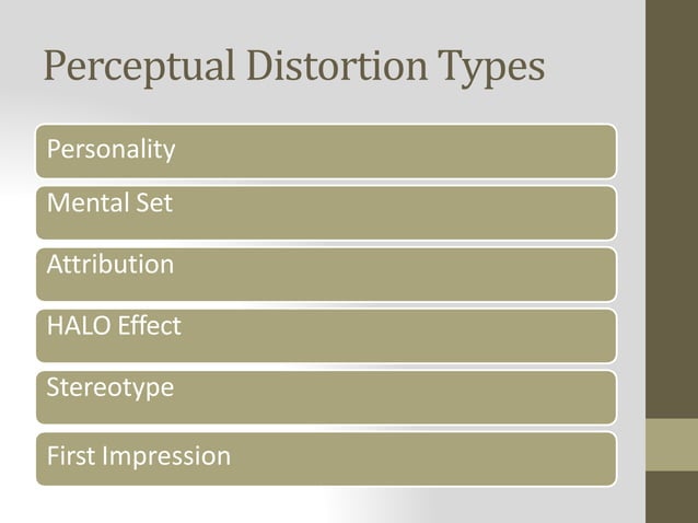 Distortion in perception in organisational behaviour | PPTX | Medical Health