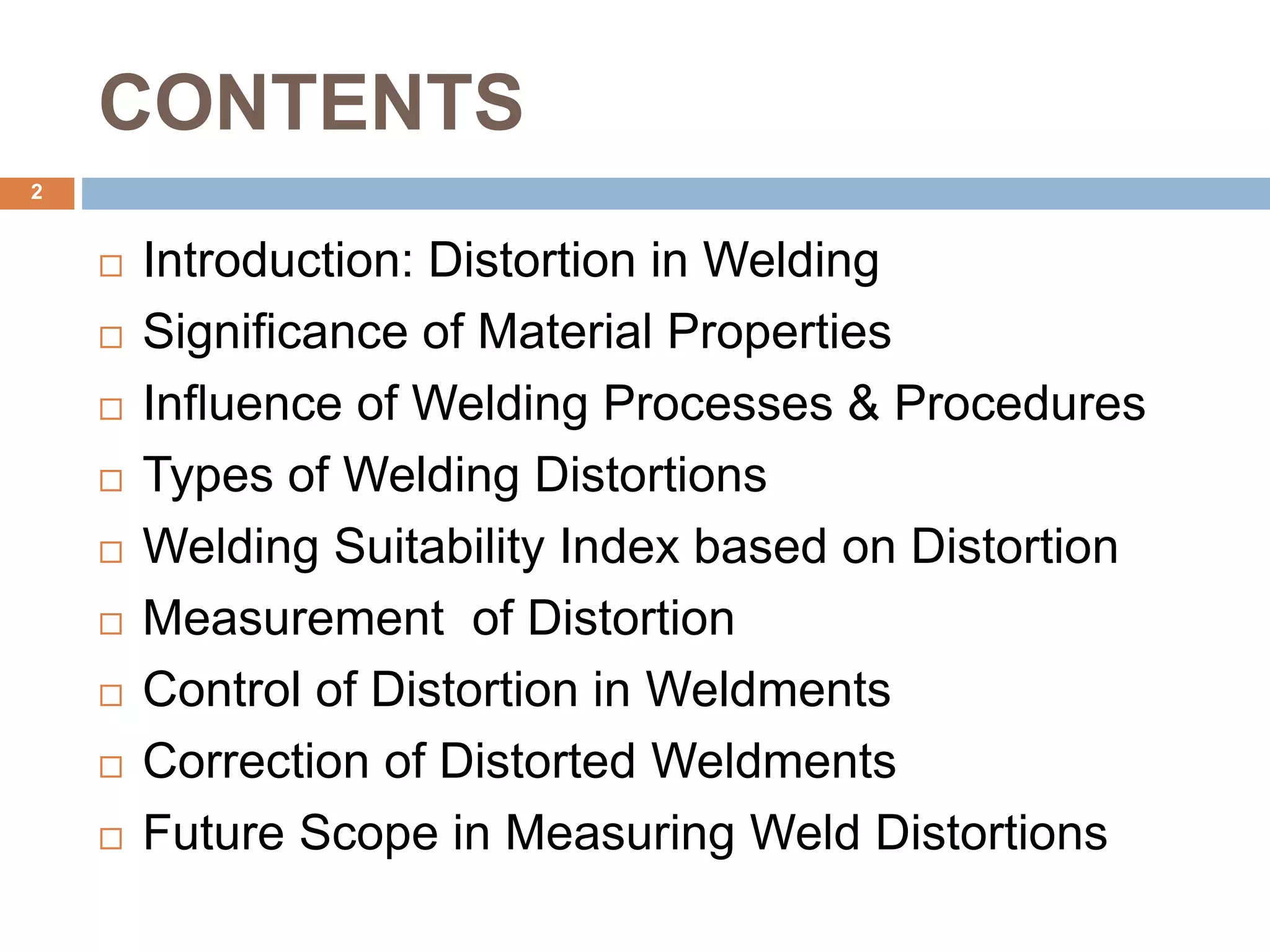 Distortion in welding | PPTX
