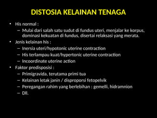 distosia dalam persalinan dan tata laksana | PPT