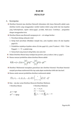 Distr. binom & multinom | PDF