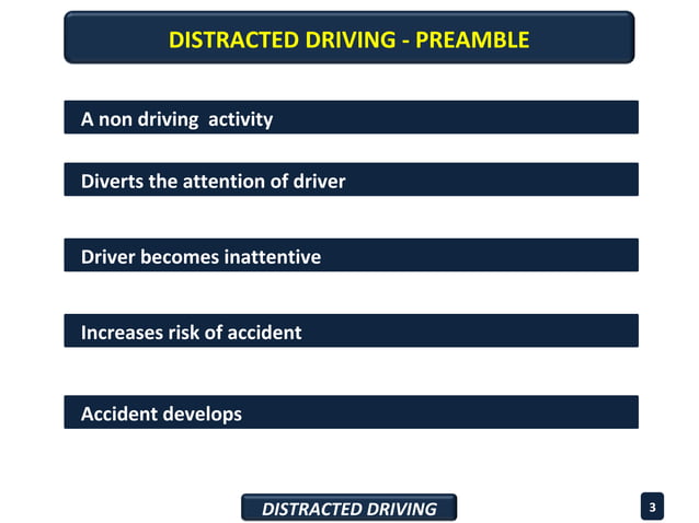 Distracted driving | PPT | Auto Safety | Automotive