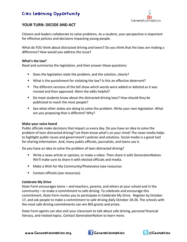 Distracted driving and civic literacy | PDF