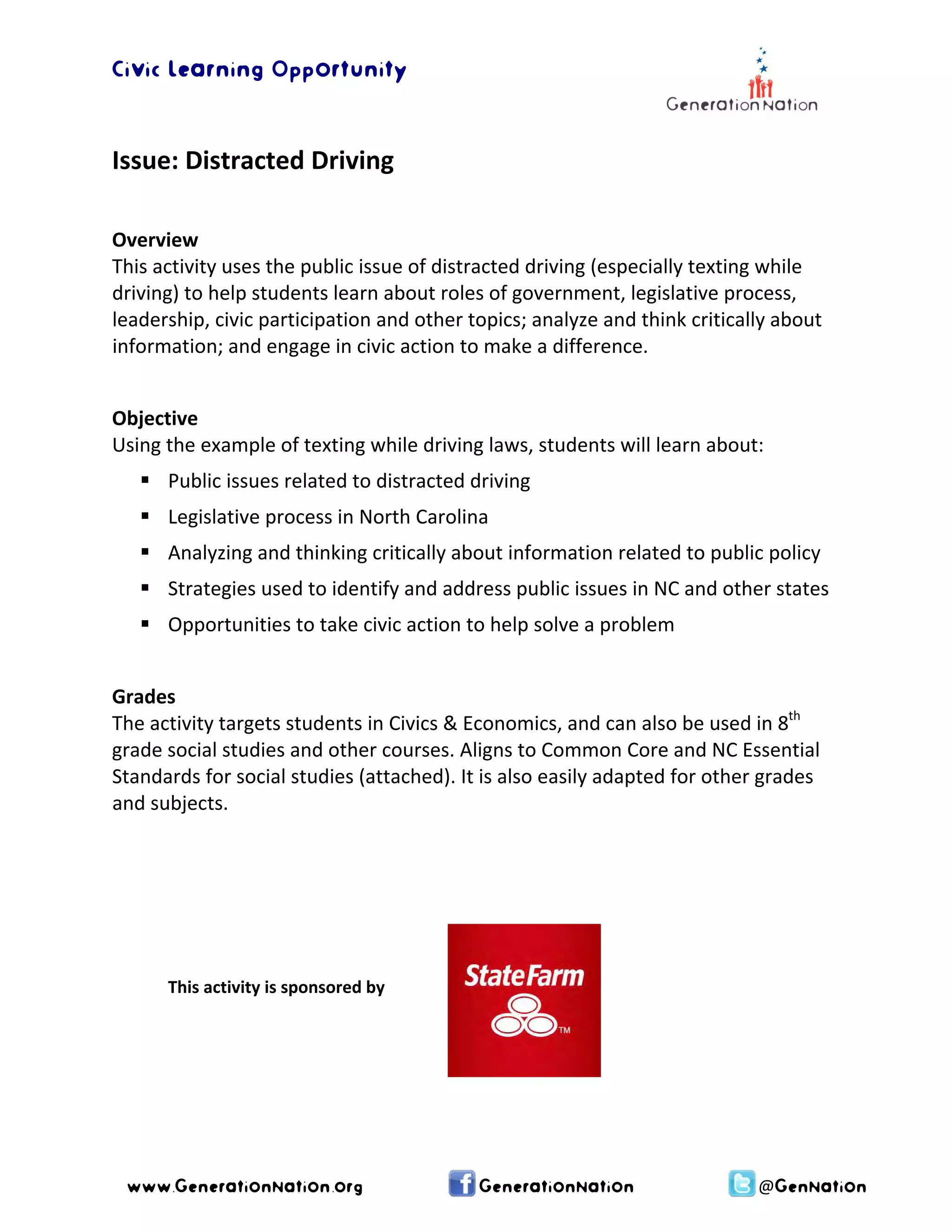 Distracted driving civics | PDF