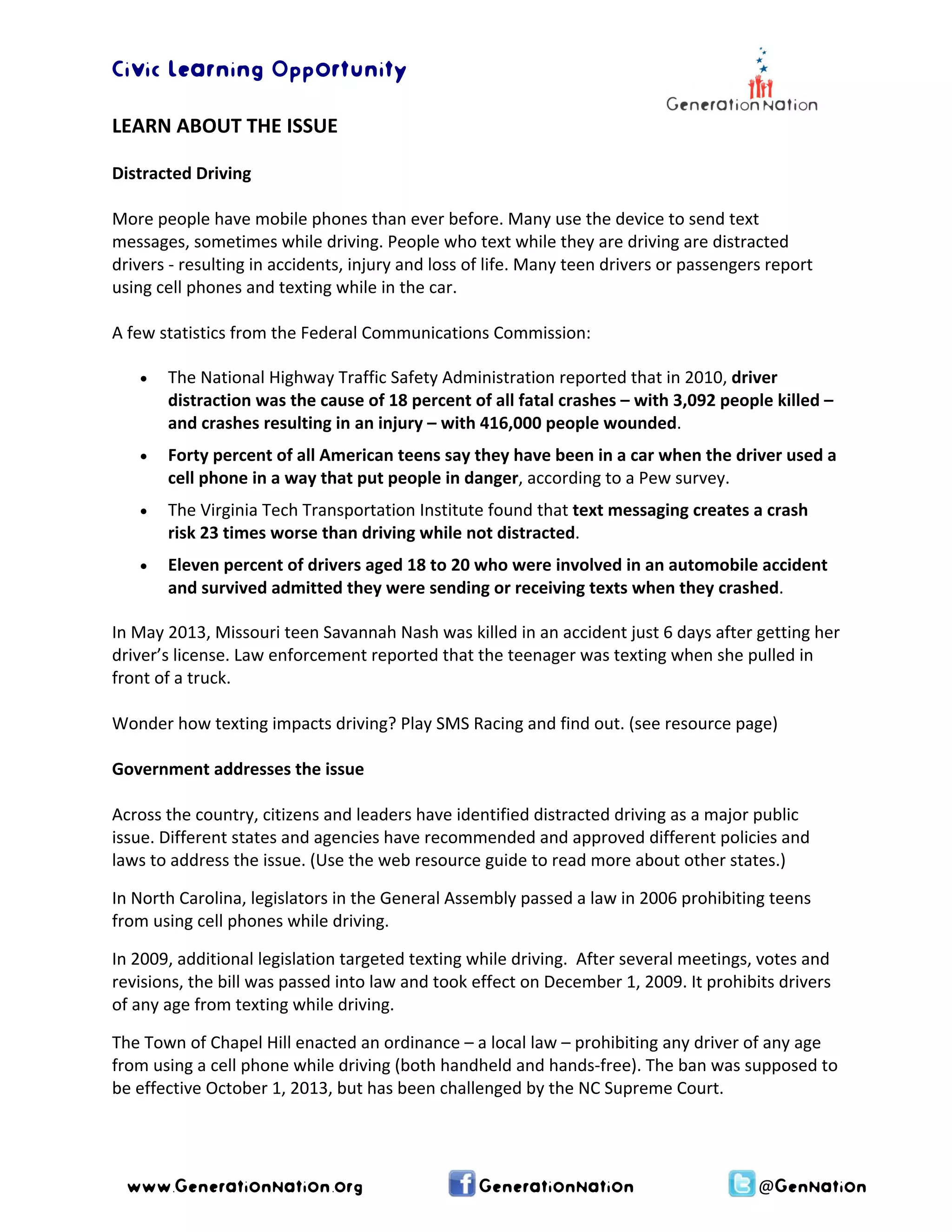 Distracted driving civics | PDF