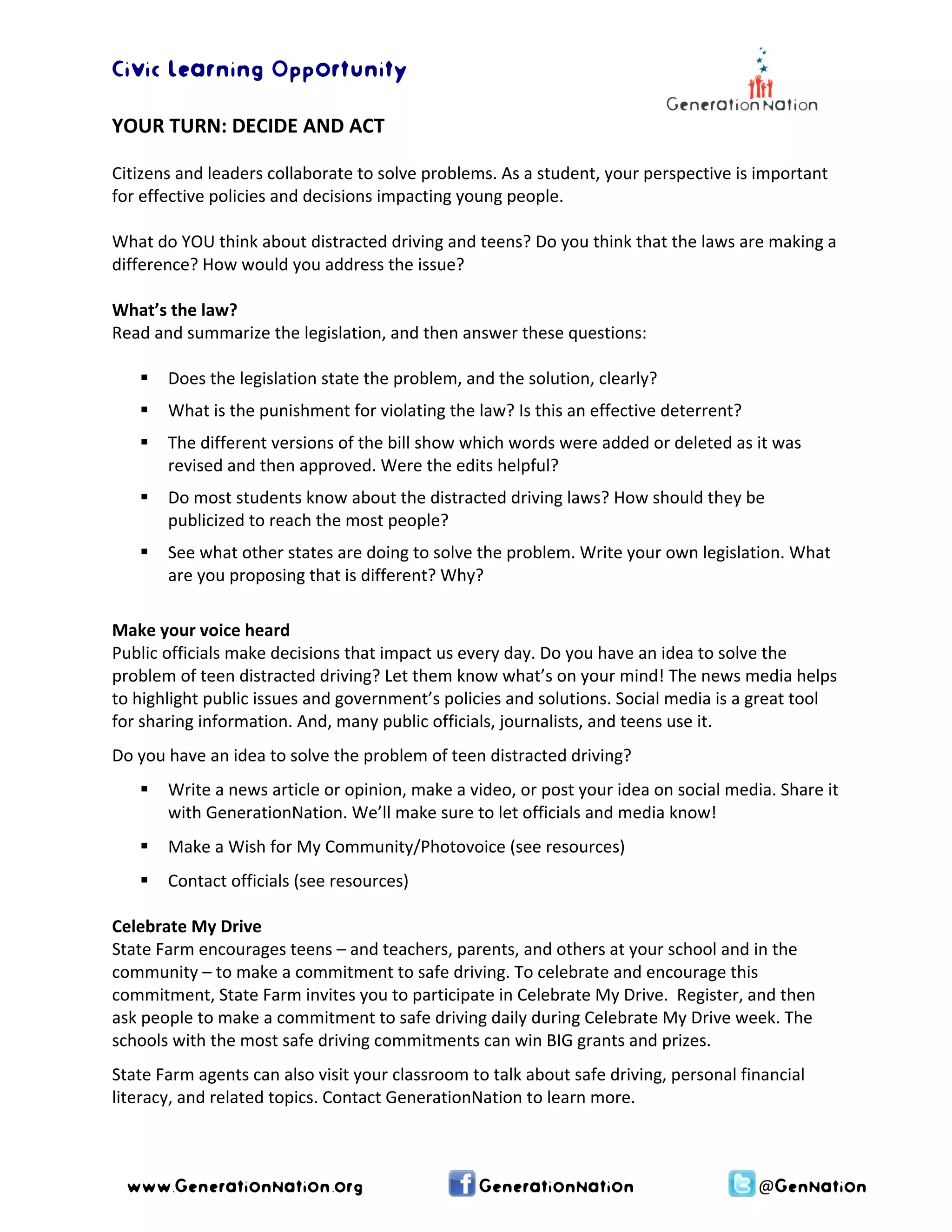 Distracted driving civics | PDF