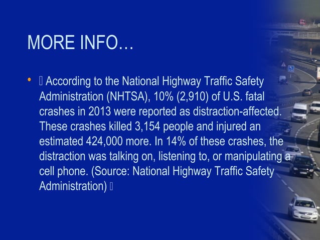 Distracted driving presentation | PPT | Injuries | Diseases and Conditions