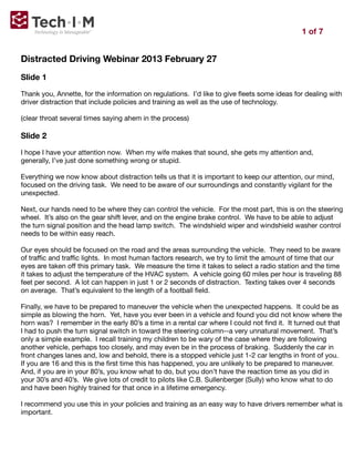Distracted driving words | PDF