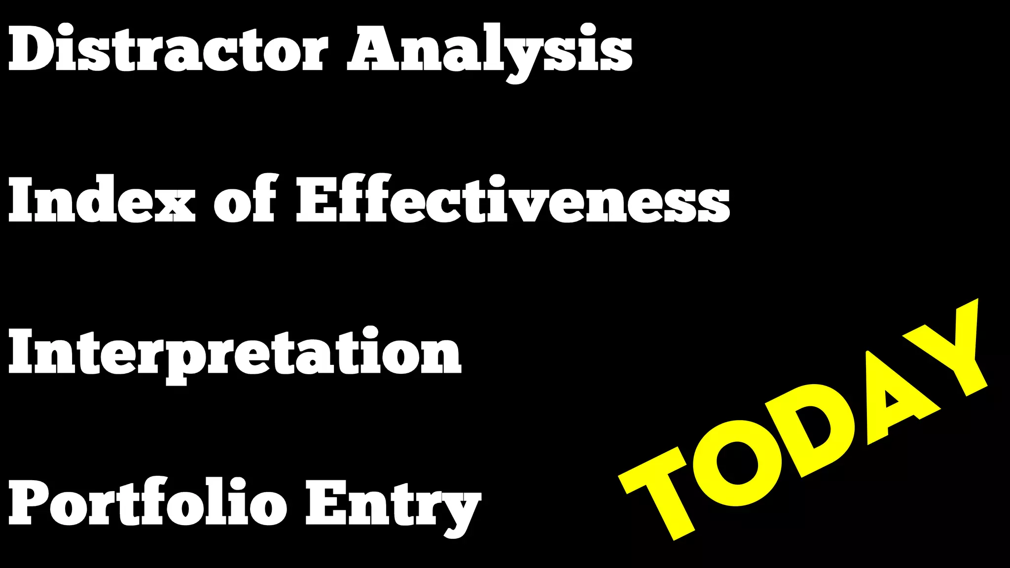 Distracter Analysis - Index of Effectiveness | PDF