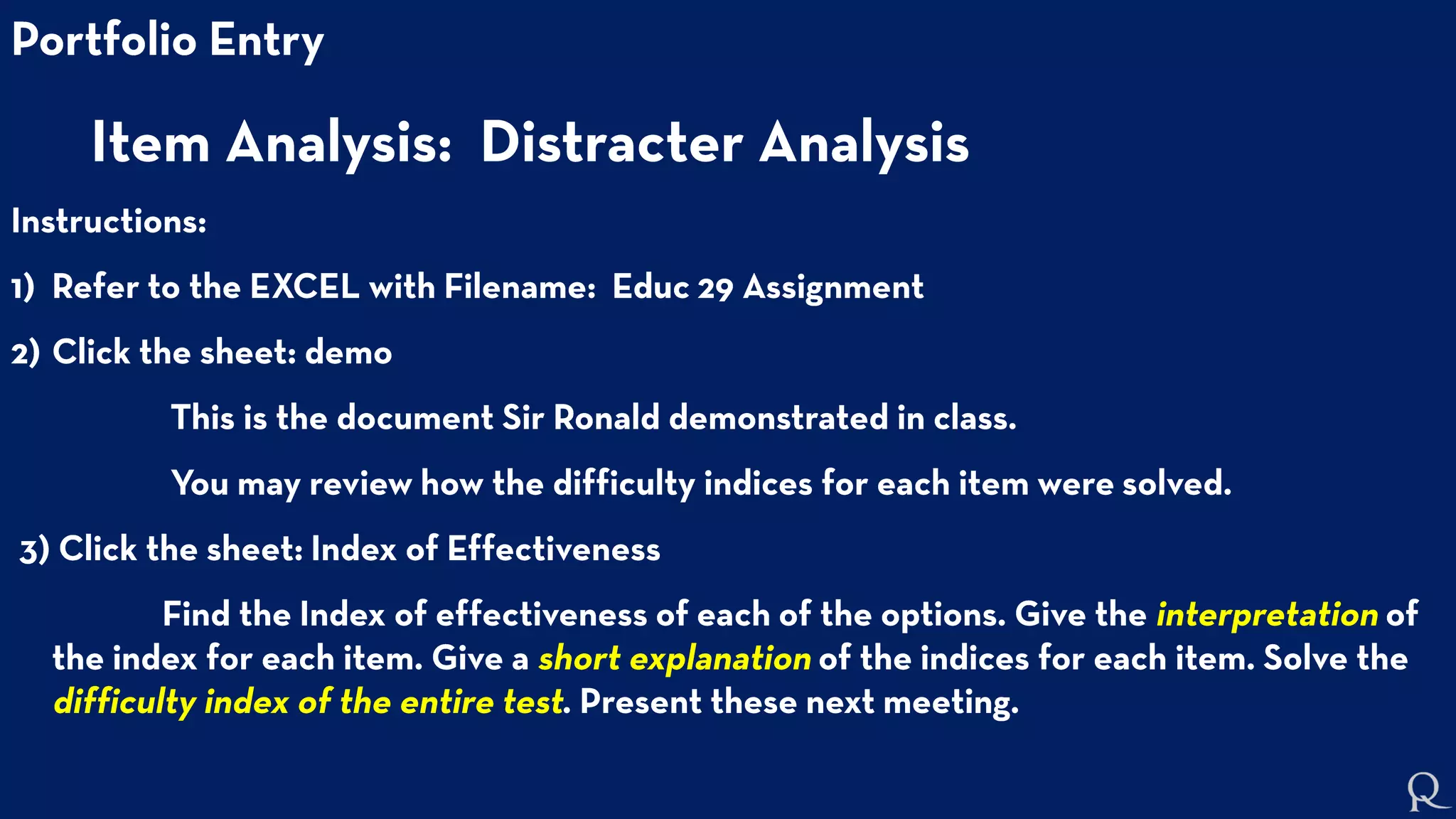 Distracter Analysis - Index of Effectiveness | PDF