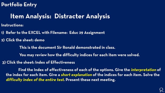 Distracter Analysis - Index of Effectiveness | PDF | Educational ...