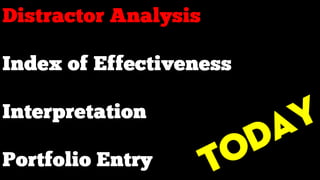 Distracter Analysis - Index of Effectiveness | PDF