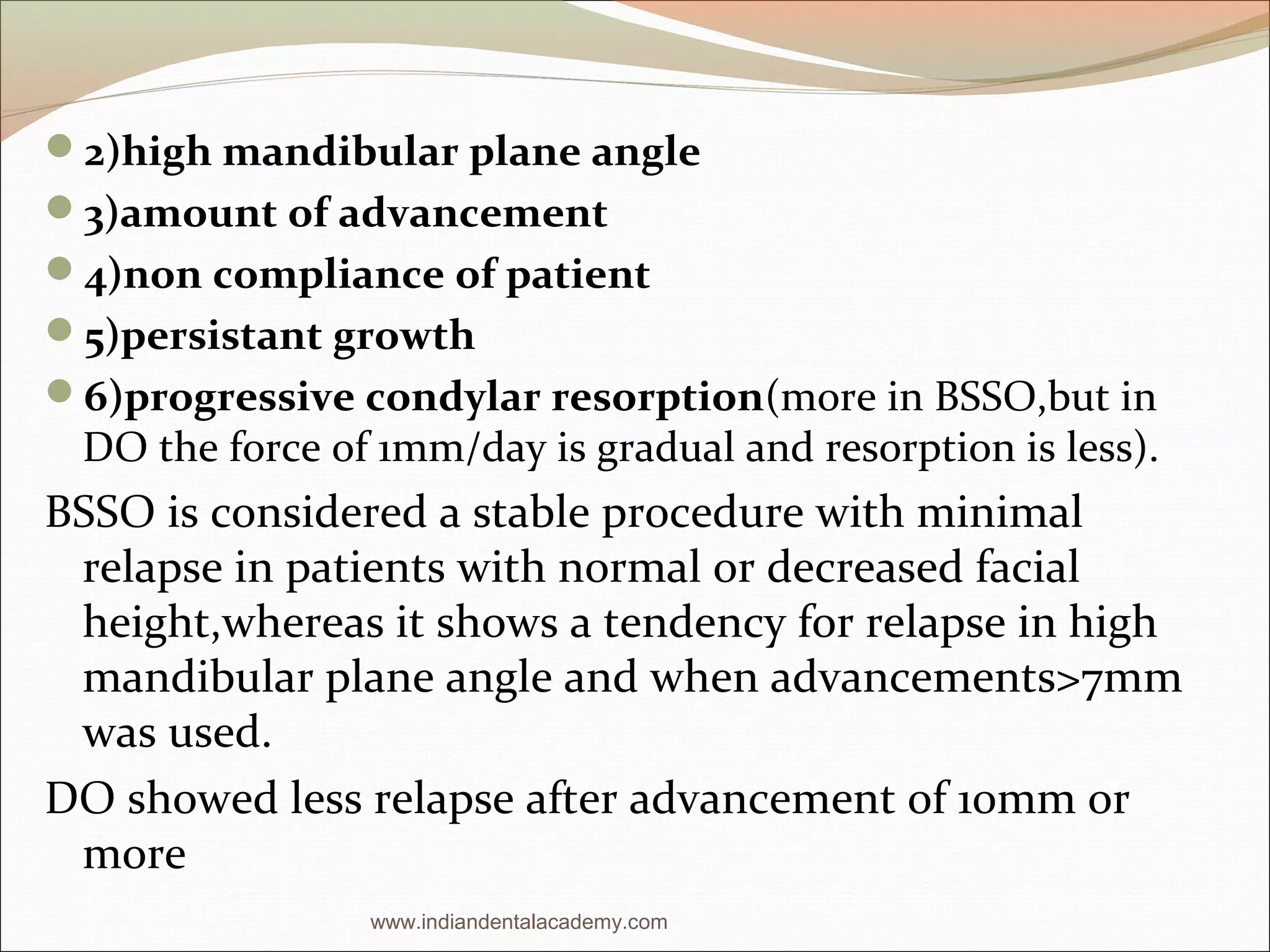 Distraction osteogenesis versus bsso for advancement of the ...