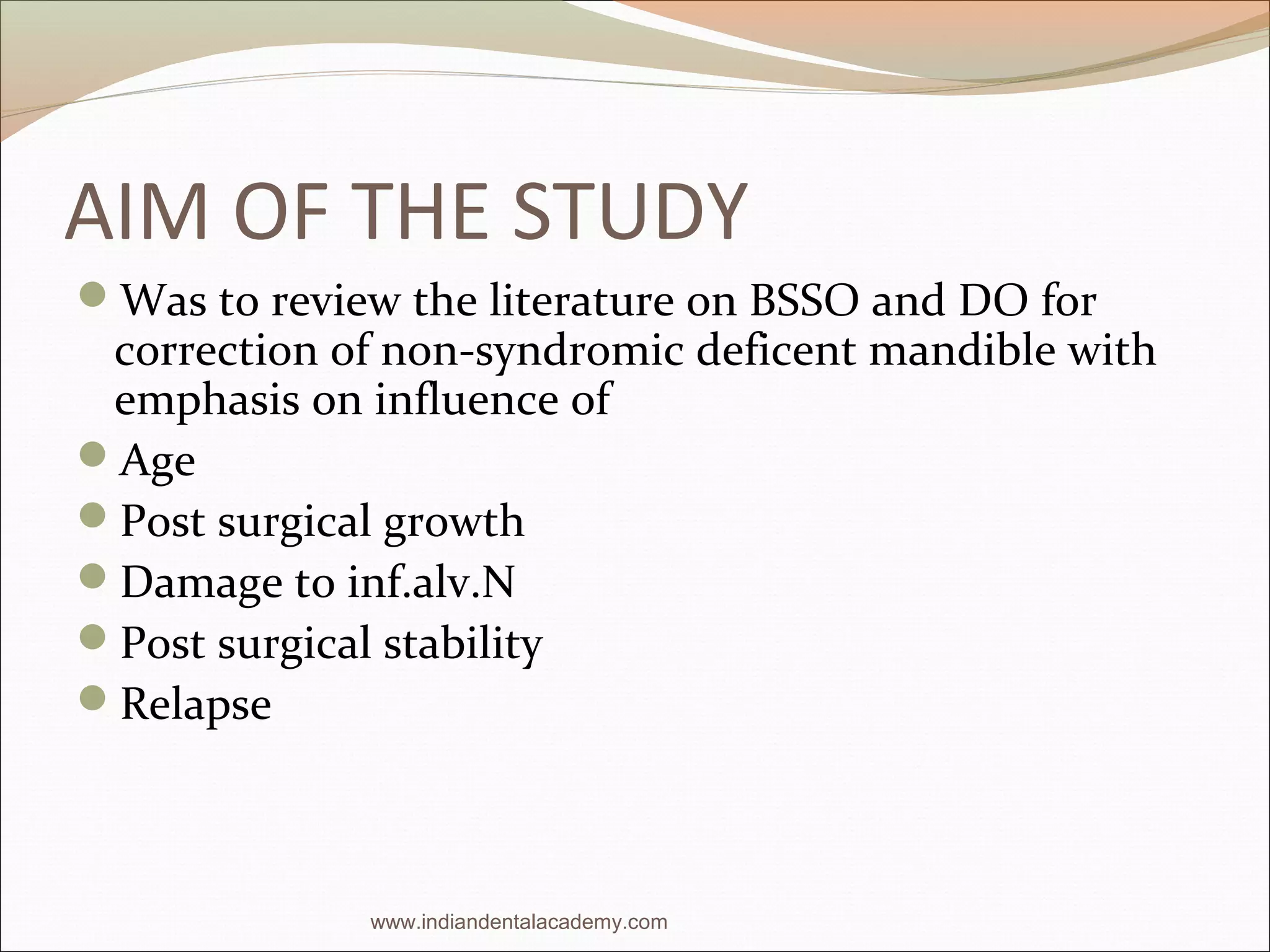 Distraction osteogenesis versus bsso for advancement of the ...