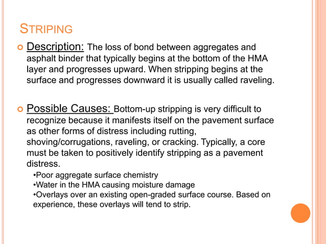 DISTRESS AND DEFECTS ON ROAD PAVEMENT.pptx | Geology | Science