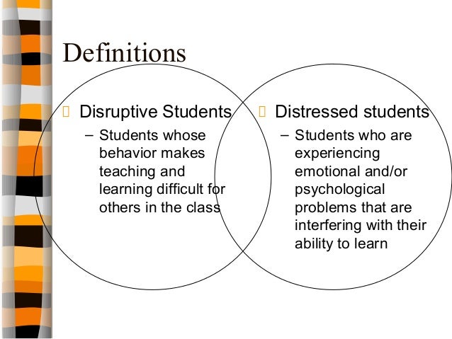 Distressed disruptive behavior