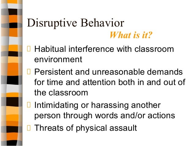 Distressed disruptive behavior