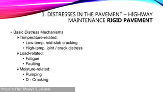 Distresses in the pavement | PPTX