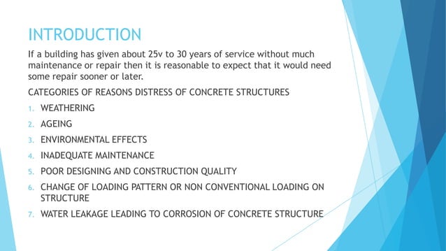 Distress of concrete structures & their repair techniques | PPTX