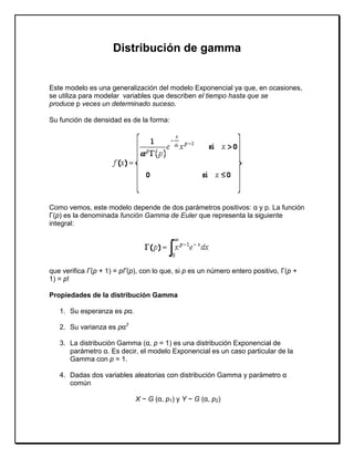 Distribución de gamma | DOCX