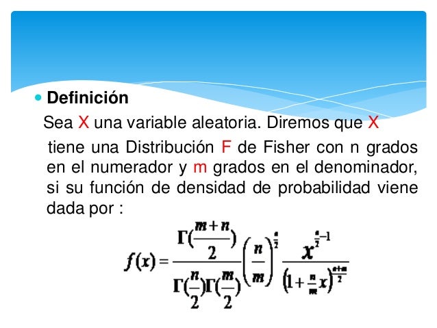 Distribución f de fisher snedecor