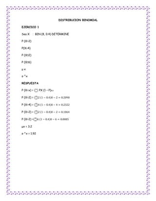 Distribucion Binomial Ejercicios Resueltos
