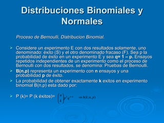 Distribuciones Binomiales y Normales | PPT