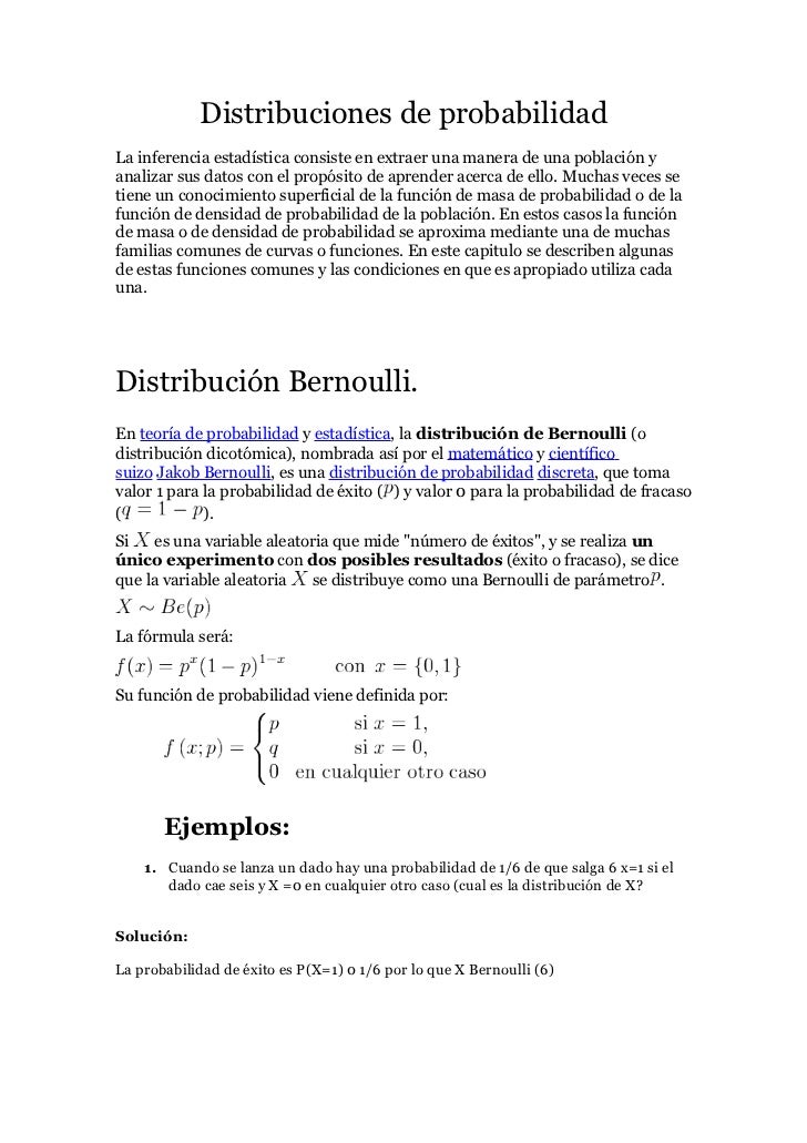 Distribuciones de probabilidad con ejemplos